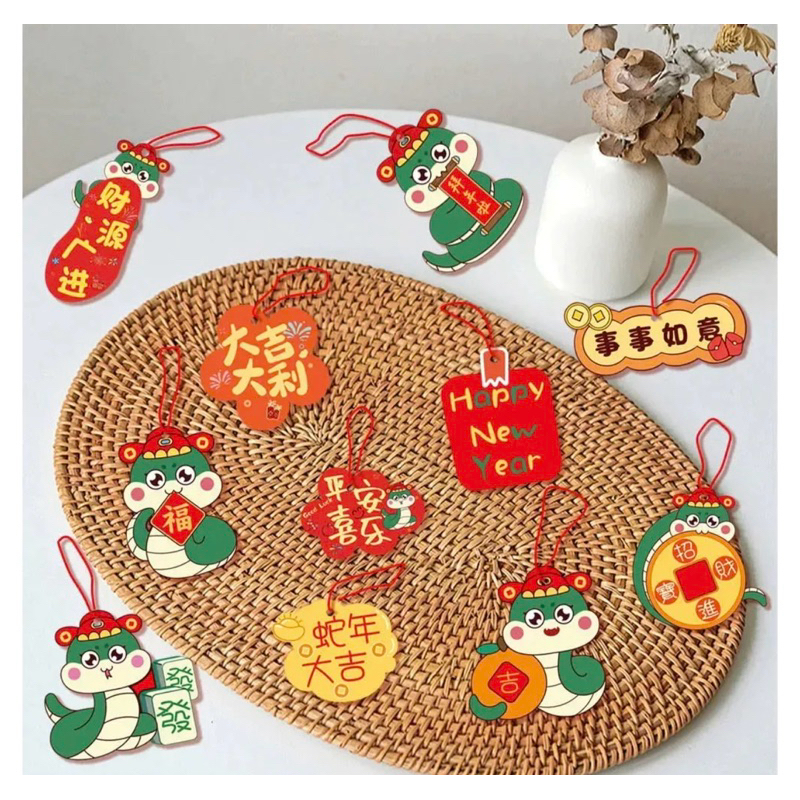 Set 18 Dây treo trang trí tết hình rắn, Trang Trí Chậu Cây Năm 2025 Tết ...