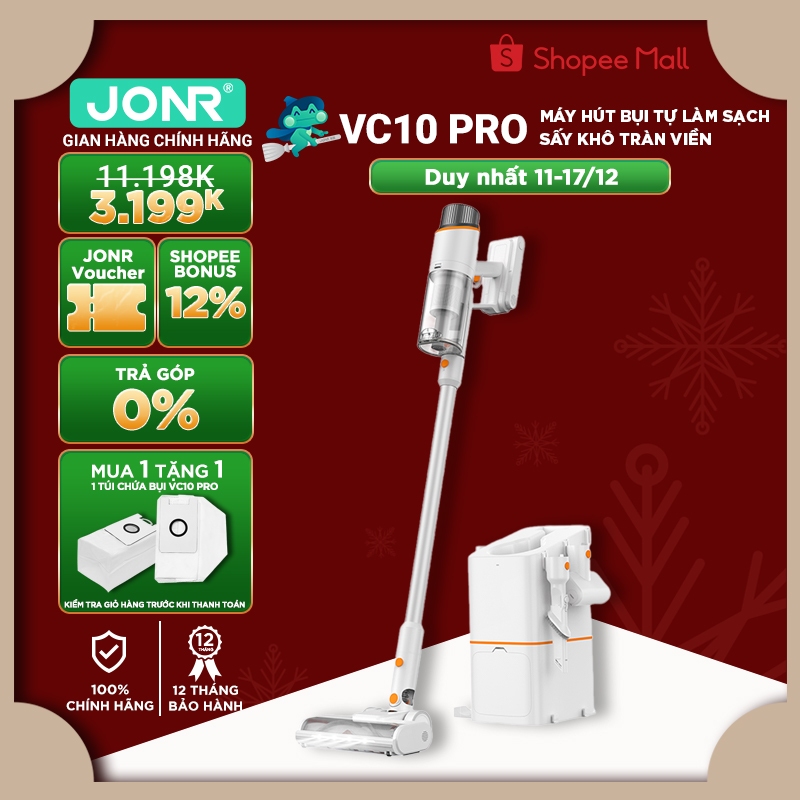 [ĐỘC QUYỀN] Máy hút bụi cầm tay không dây đa năng 3in1 JONR VC10 Pro - Lực hút 27kPa - Tự vệ ...