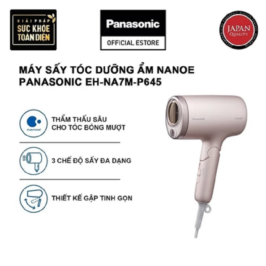 Máy sấy tóc dưỡng ẩm nanoe Panasonic EH-NA7M mái tóc khỏe và đẹp hơn - Có thể gập lại hàng chính ...