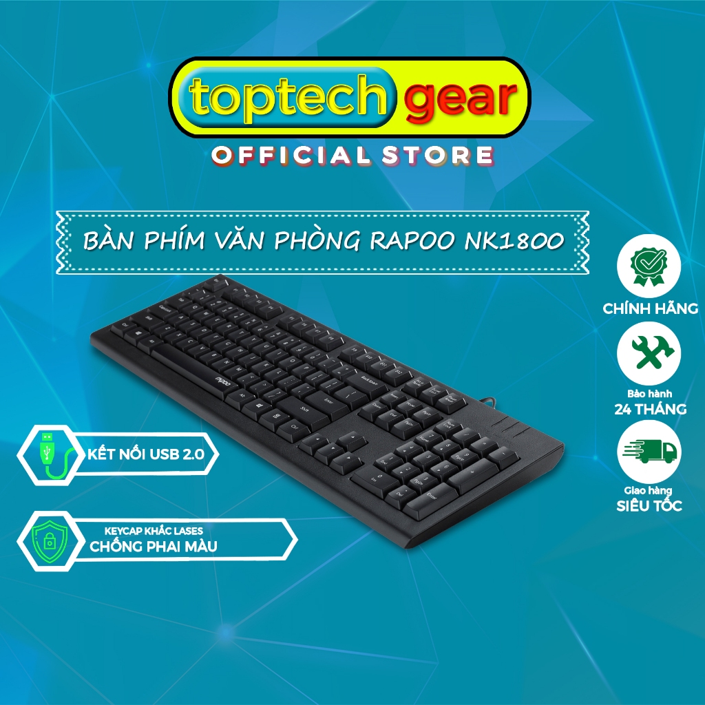 Bàn Phím Máy TÍnh RAPOO NK1800 Kết Nối Có Dây USB - Chính Hãng BH 2 Năm Lỗi Đổi Mới | Shopee ...