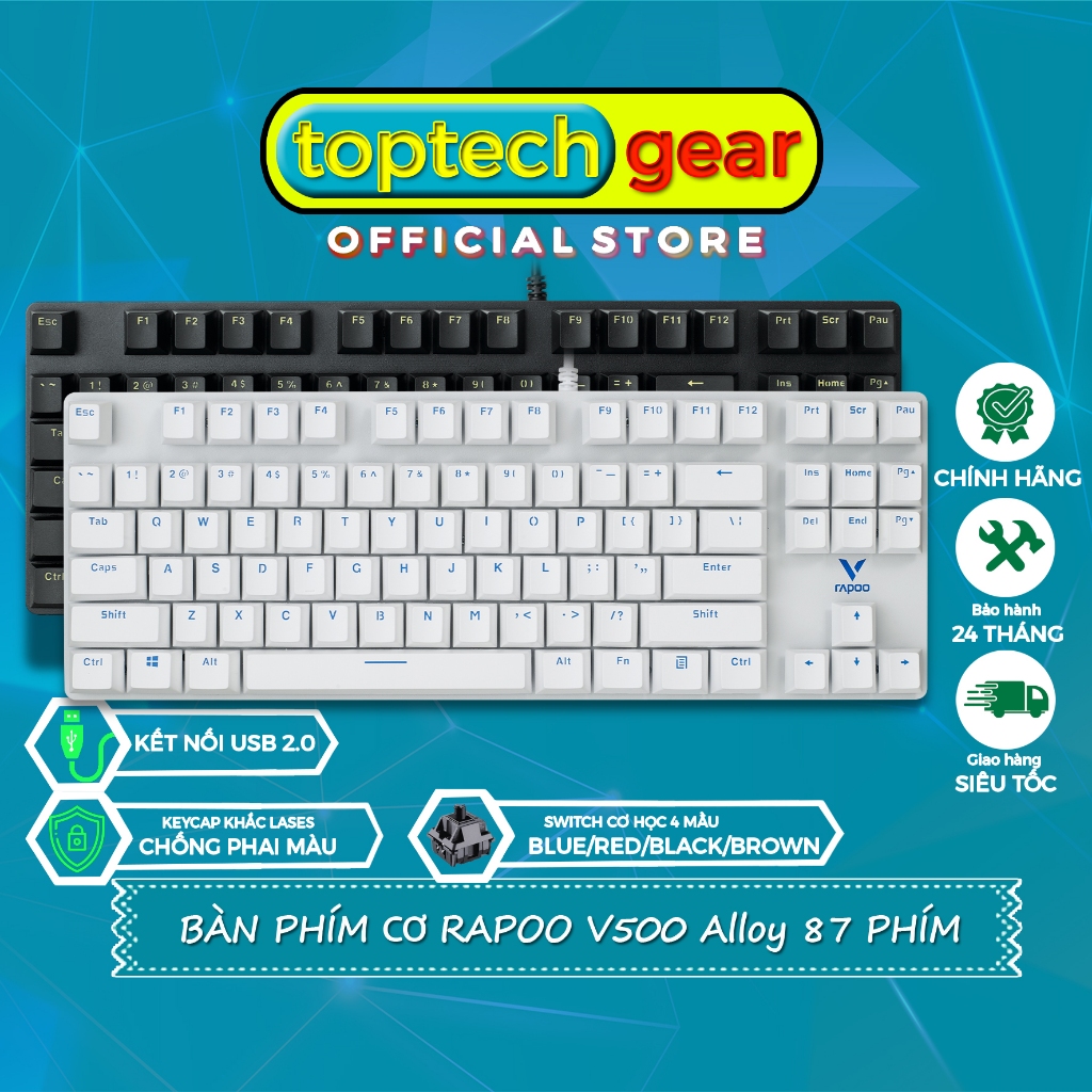 Bàn Phím Cơ Gaming RAPOO V500 Alloy TKL / Gaming KB - Chính Hãng BH 2 Năm Lỗi Đổi Mới | Shopee ...
