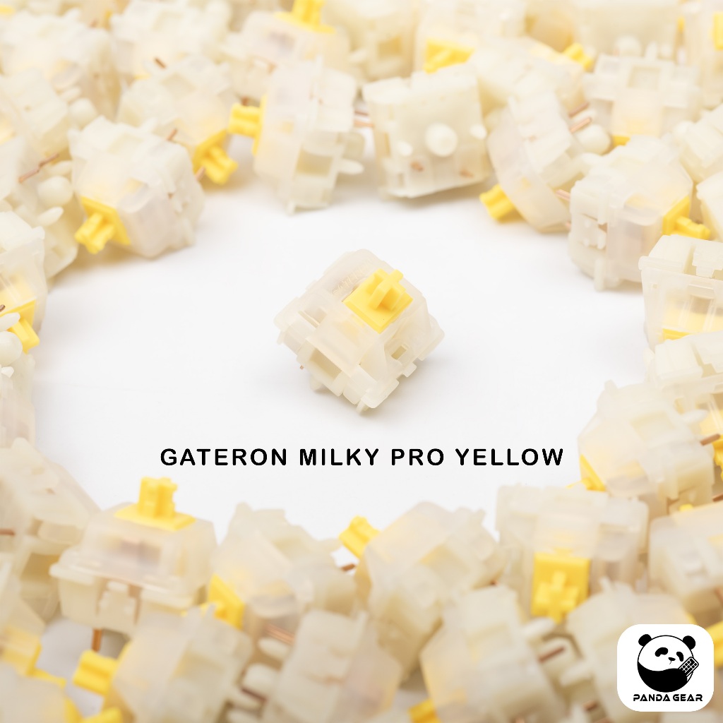 Switch Gateron Milky Yellow Pro 5 Pin linear 45g 50g prelubed công tắc ...