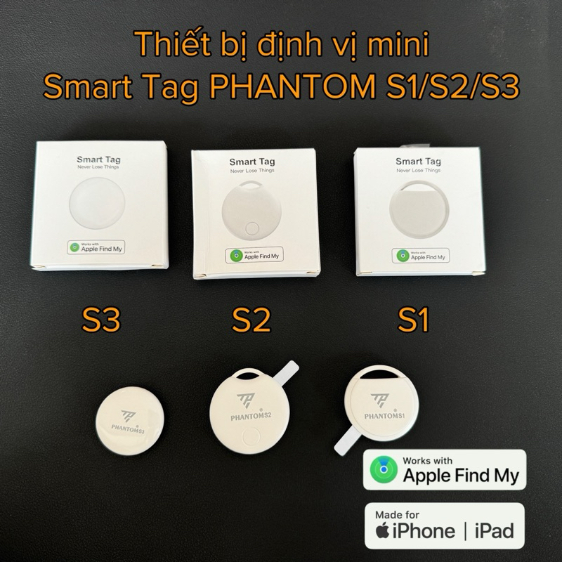 Thiết bị định vị mini Smart Tag PHANTOM S1/S2/S3 không cần dùng sim ...