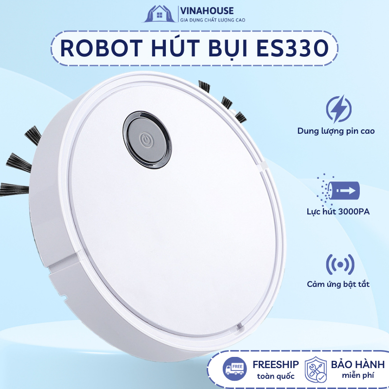 Robot hút bụi lau nhà ES330 hút sạch bụi bẩn vận hành êm ái cảm ứng thông minh thời lượng pin ...