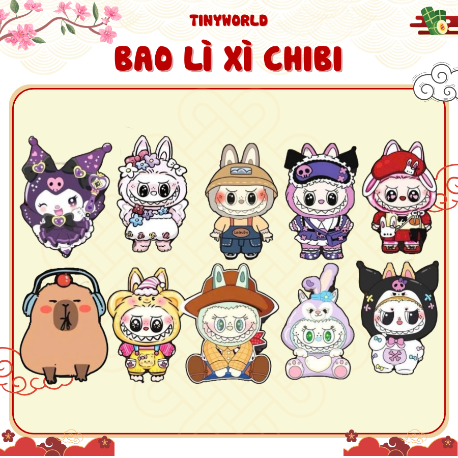 Combo 10 Bao Lì Xì Chibi Tết 2025 Ánh Kim Hình Labubu Đẹp Mắt, Dày Dặn ...
