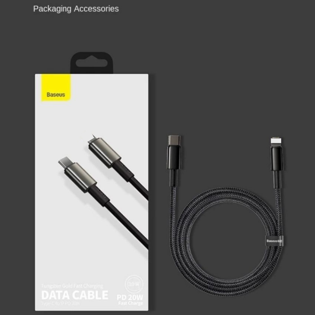 Cáp sạc nhanh Type C to L 20W Baseus CATLWJ tungsten gold series fast ...