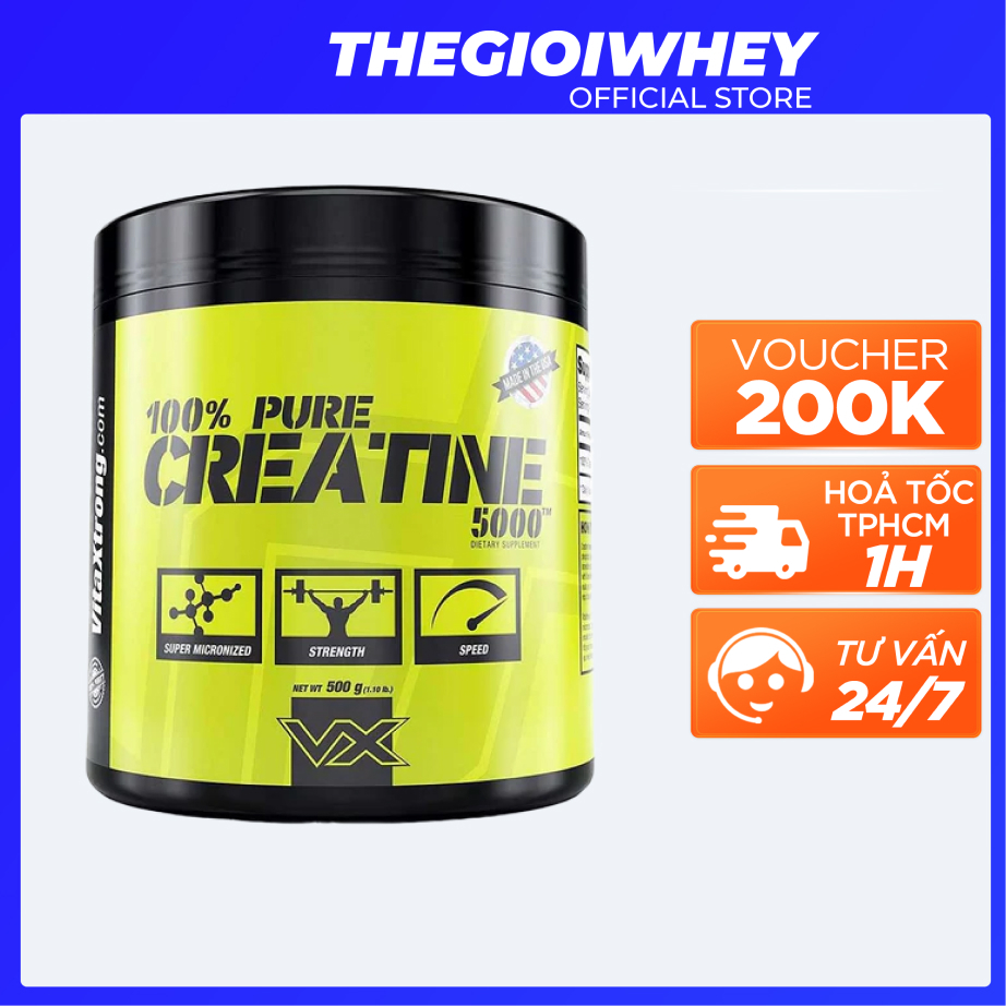 VitaXtrong 100% CREATINE 5000 (500g) 100 lần dùng, Tăng sức mạnh, hiệu suất tập luyện | Shopee ...