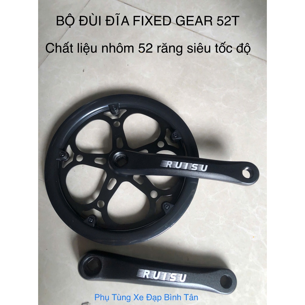 Bộ đùi đĩa Nhôm RUISU 52 răng dành cho xe đạp Fixed Gear siêu tốc độ ...