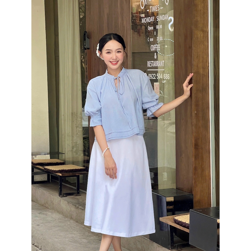 AOEM - LILA'S SKIRT - CHÂN VÁY MIDI CHẤT LIỆU KAKI HÀN | Shopee Việt Nam