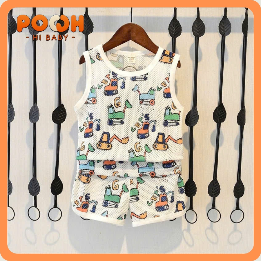 SET BỘ BA LỖ LƯỚI THÔNG HƠI THOÁNG MÁT HỌA TIẾT ĐÁNG YÊU MÙA HÈ CHO BÉ YÊU 8-27KG | Shopee Việt Nam