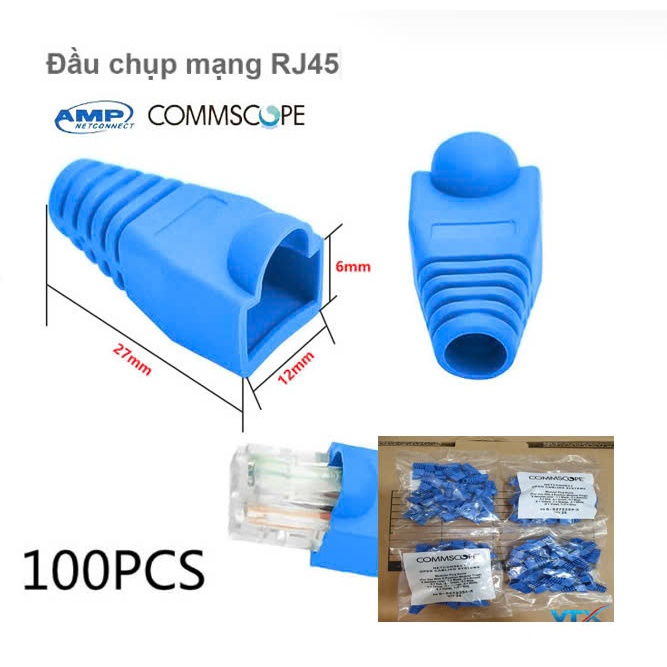 Đầu Chụp Hạt Mạng RJ45 Commscope ( Boot-Color Cat5/Cat6 Túi/100c ...
