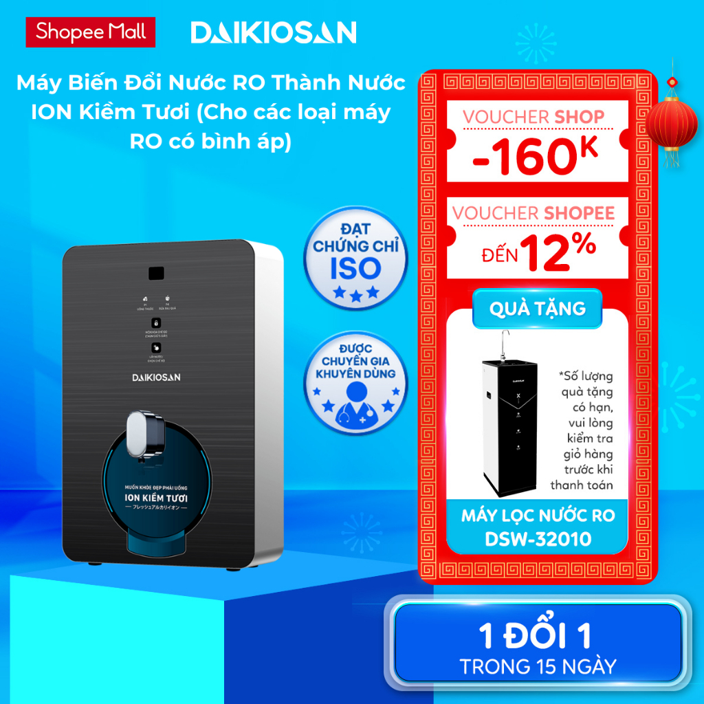 Máy Biến Đổi Nước RO Thành Nước ION Kiềm Tươi Daikiosan DN068 Tương ...