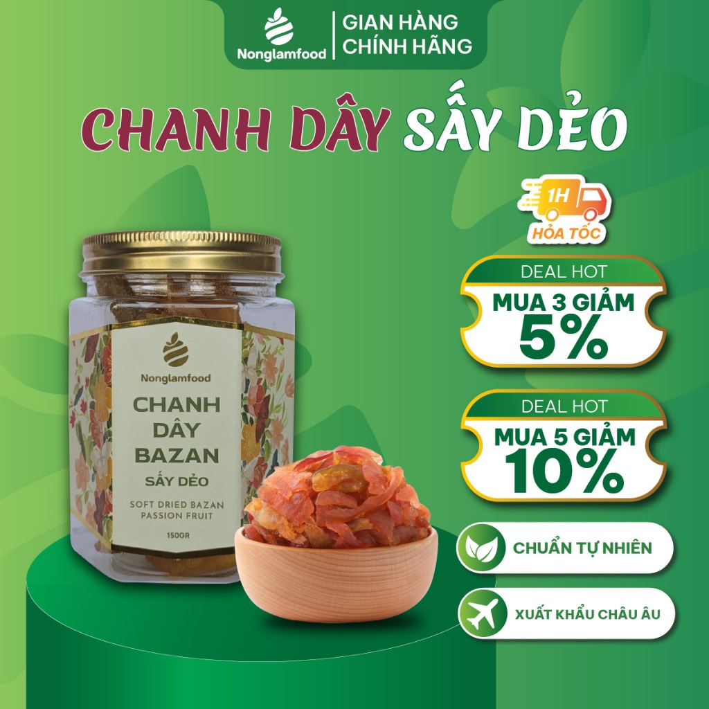 Chanh Dây Bazan sấy dẻo Nonglamfood hũ 150g | Quà tặng cho người thân ...