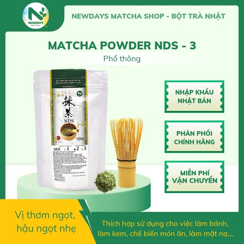Bột Matcha NEWDAYS NDS-3 Phổ thông 100gr, Matcha Nguyên chất nhập khẩu ...