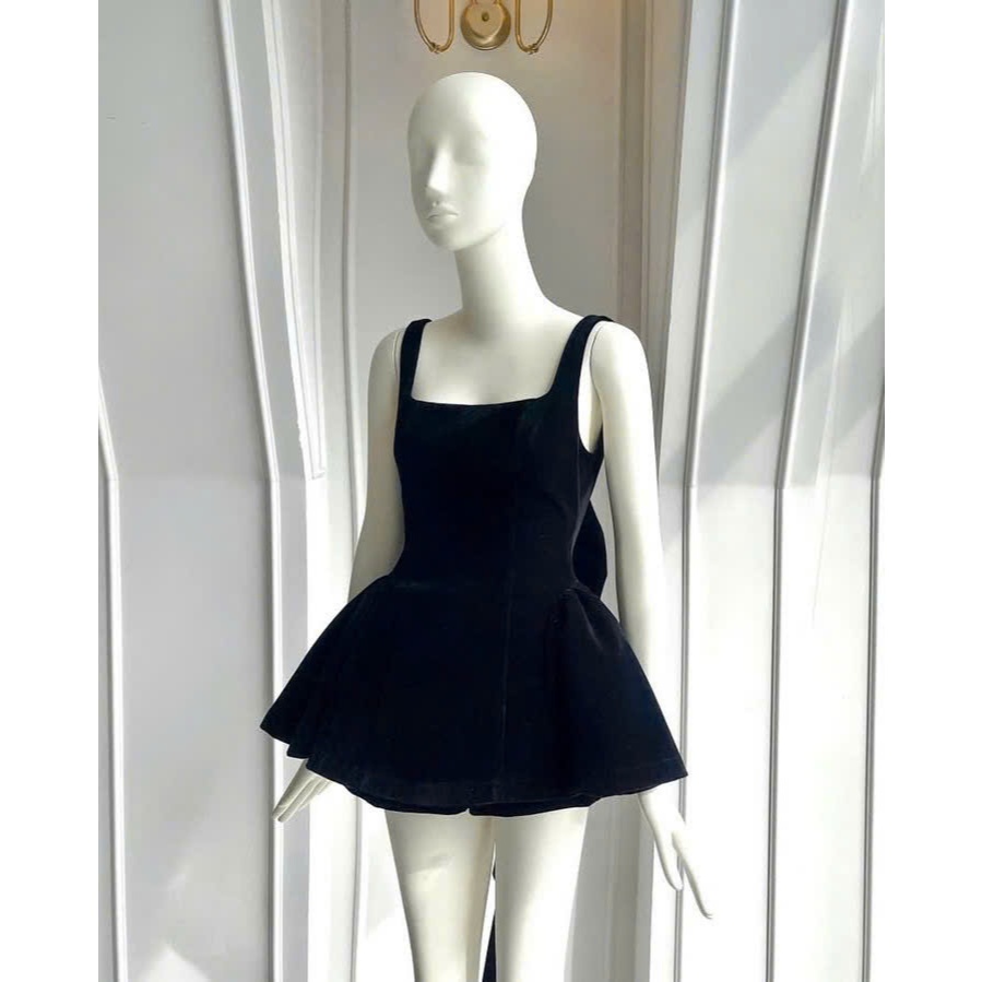 Đầm Nhung Xòe Hai Dây Nơ Lưng To, CELI DRESS 222 | Shopee Việt Nam