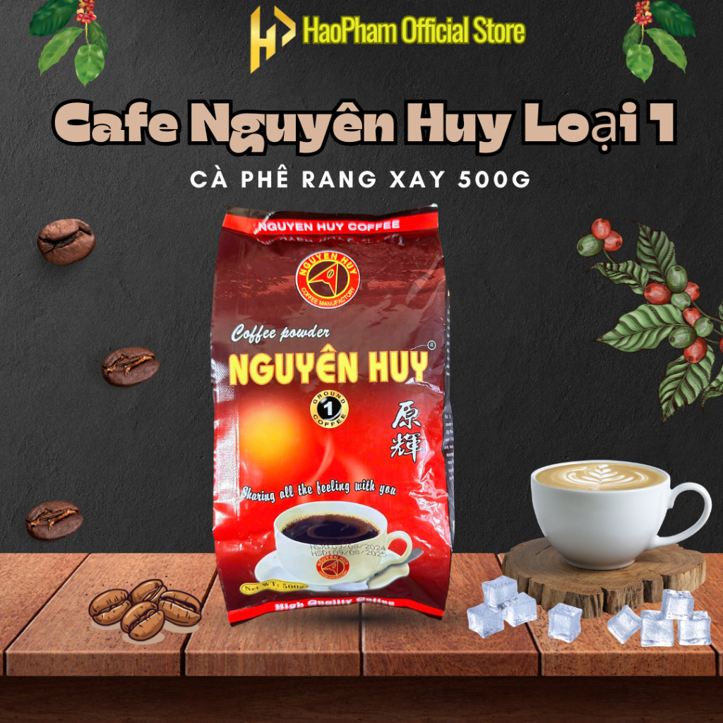 Cà Phê Đen Đá (Nguyên Huy Loại 1) 500g, Cà Phê Đậm Vừa, Đắng Thanh Dịu ...
