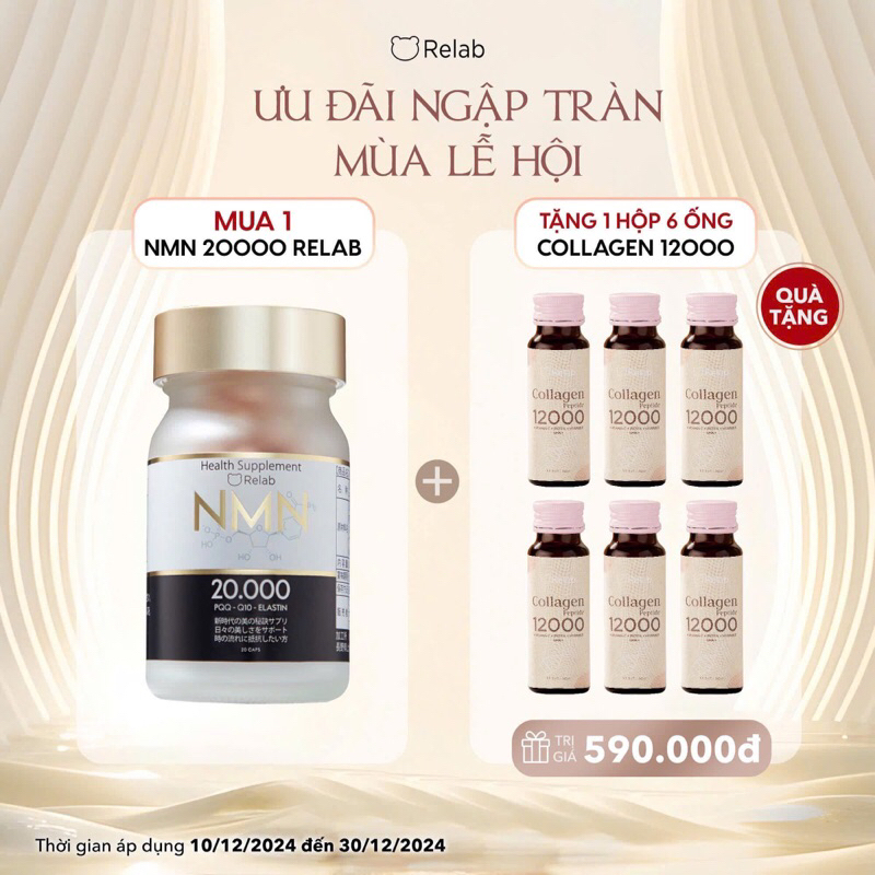 NMN 20.000mg RELAB [MUA 1 TẶNG 1 HỘP COLLAGEN 12000] Cam kết chính hãng | Shopee Việt Nam