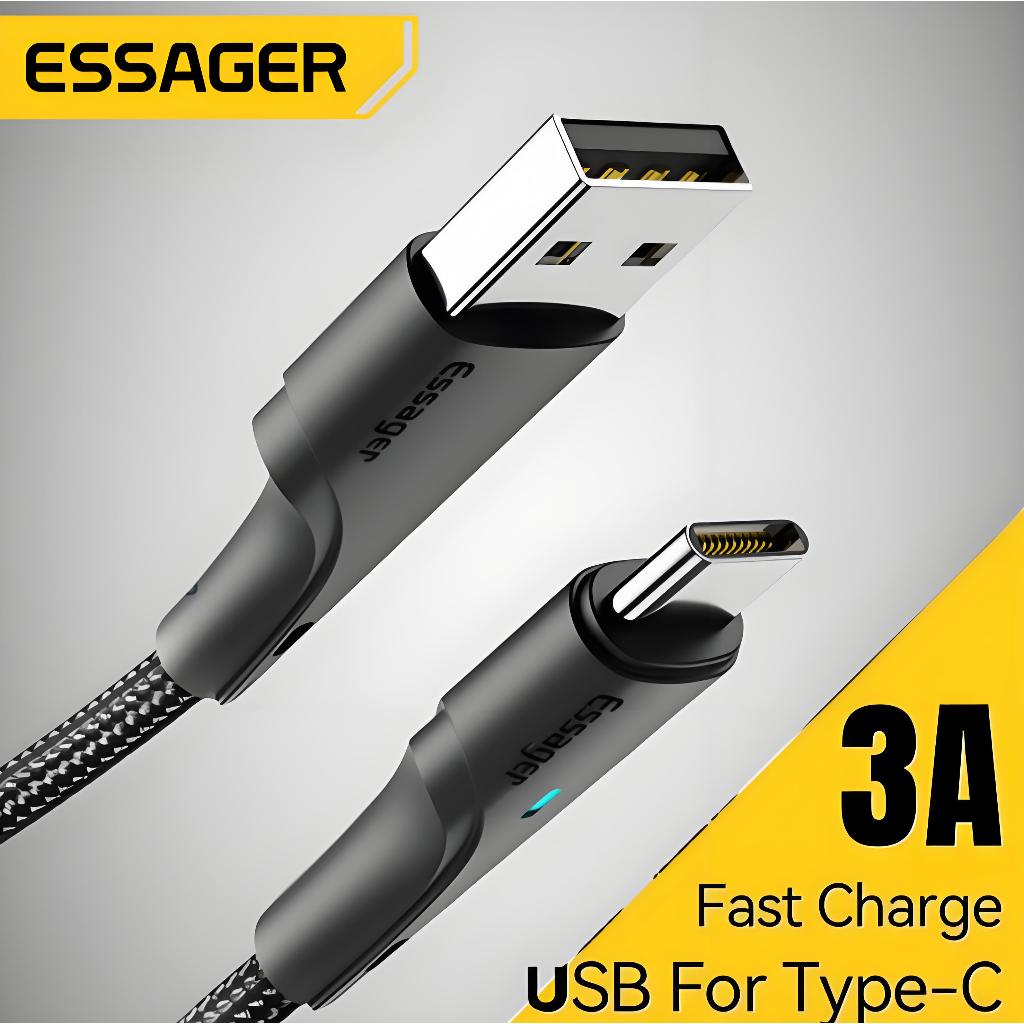 Essager Cáp sạc nhanh 3a USB Type-C với đèn LED Chiều dài 0.25-3M 2 ...