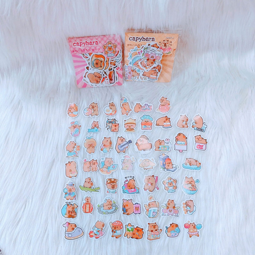 Sticker Capybara - Decal - 100pcs - 1 Set | Shopee Việt Nam