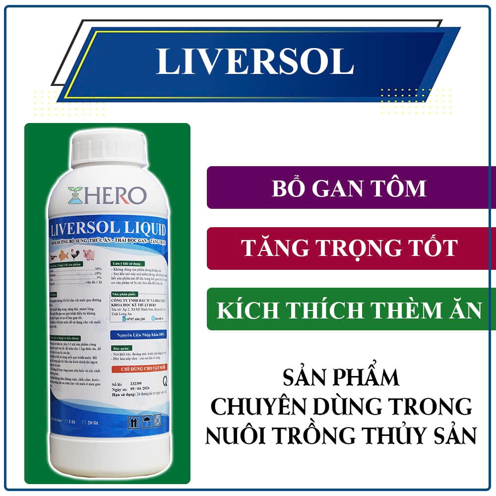 Chai 1L Bổ Gan Tôm Cá LIVERSOL LIQUID - Dinh Dưỡng Bổ Sung Tăng Trưởng ...