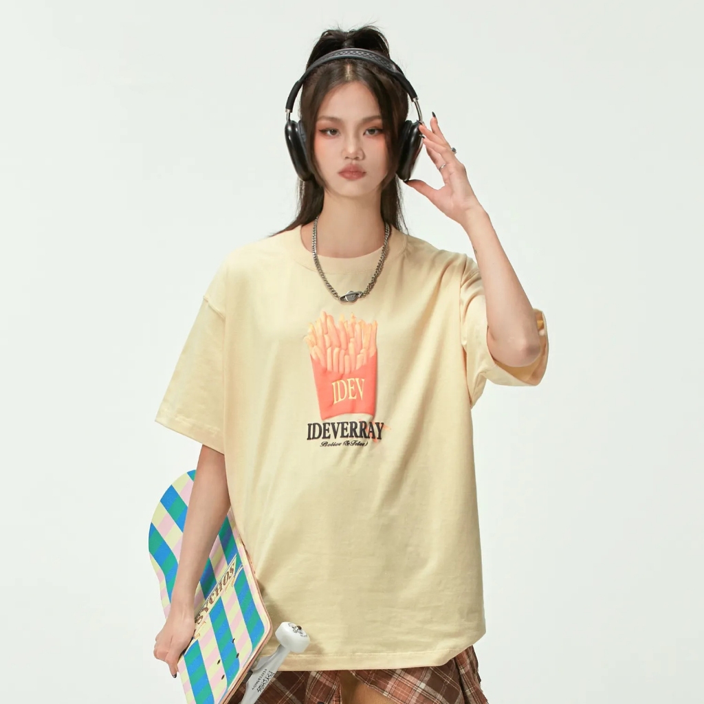 Áo thun unisex cao cấp chính hãng IDeverRAY IDEV's Fries form oversize ...