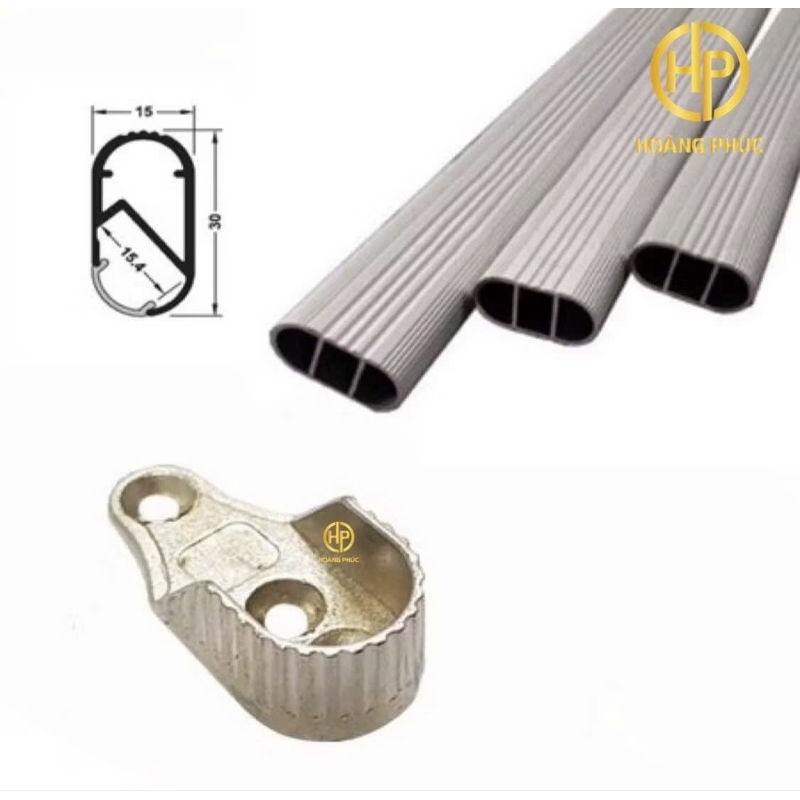 Chén Ovan - Bas Đỡ Thanh Treo Quần Áo -dạng oval - Bas suốt thanh nhôm ...