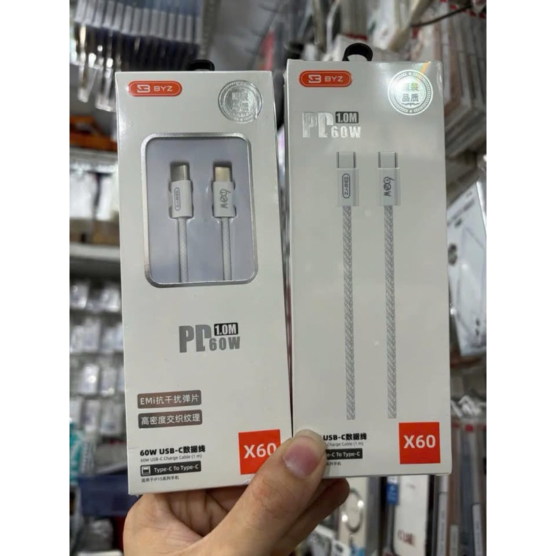 CÁP SẠC DÙ CHÍNH HANG BYZ SẠC NHANH 60W DÂY DÙ TYPE C TO TYPE C BÀO HÀNH 1 ĐỔI 1 | Shopee Việt Nam