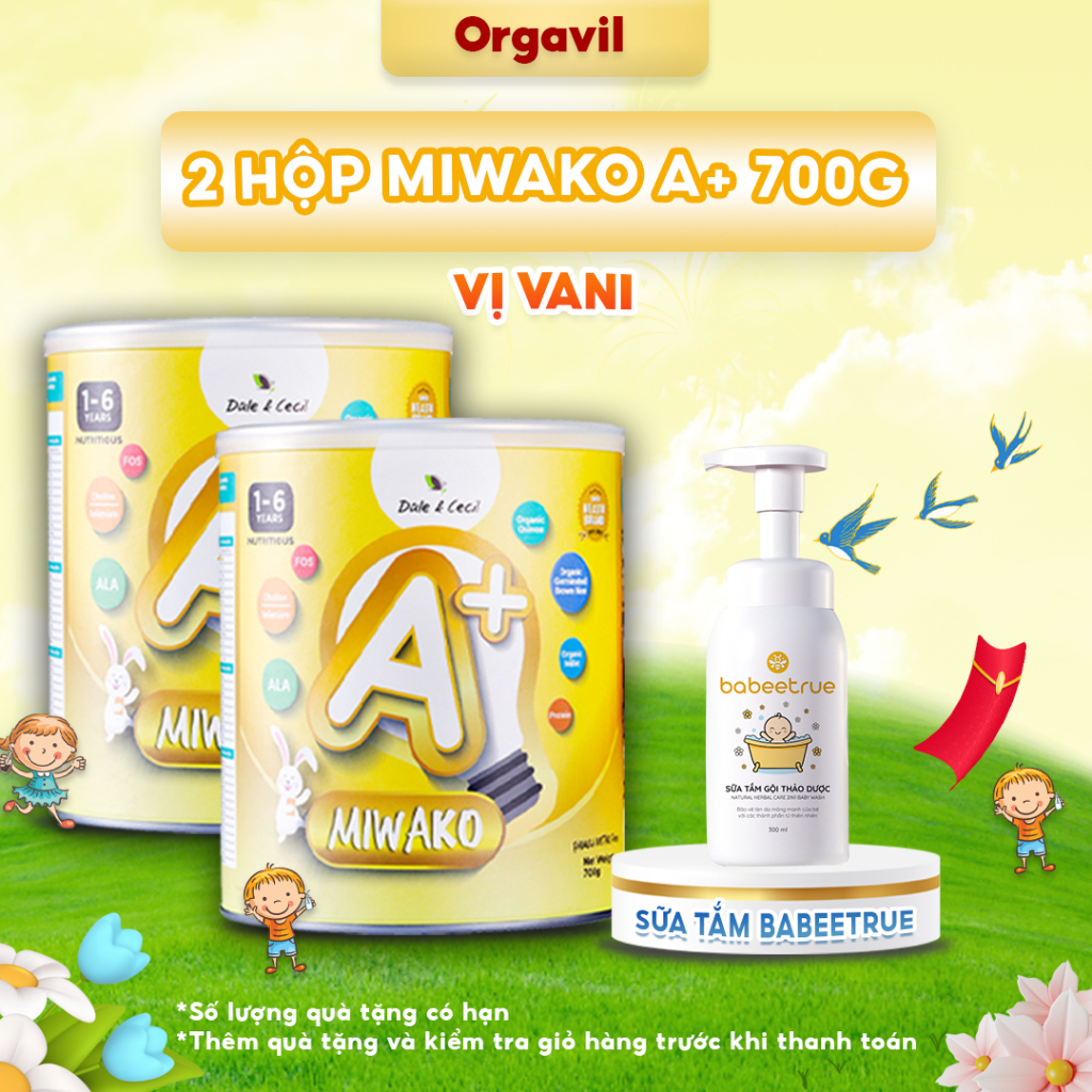 Sữa Hạt Công Thức Hữu Cơ Miwako A+ Vị Vani Hộp 700gr x 2 Hộp - Sữa Hạt ...