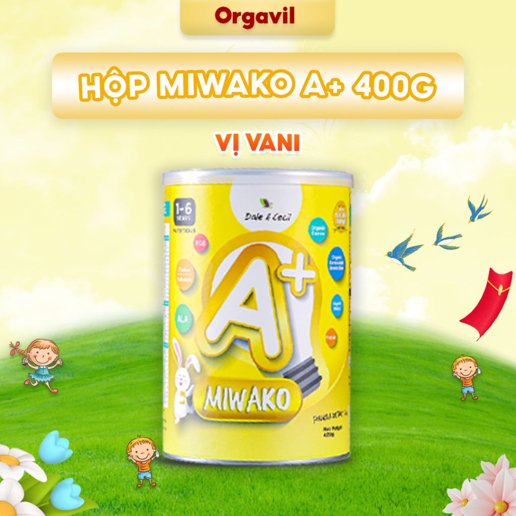 Sữa Công Thức Hữu Cơ Miwako A+ Vị Vani Hộp 400g Nhập Khẩu Chính Hãng ...