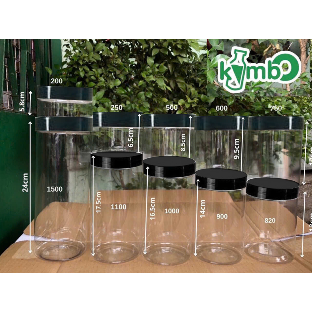 Hủ nhựa pet nắp nhựa đen giá đã kèm seal dán hoặc lót chống tràn 200ml 250ml 500ml 600ml 750ml ...