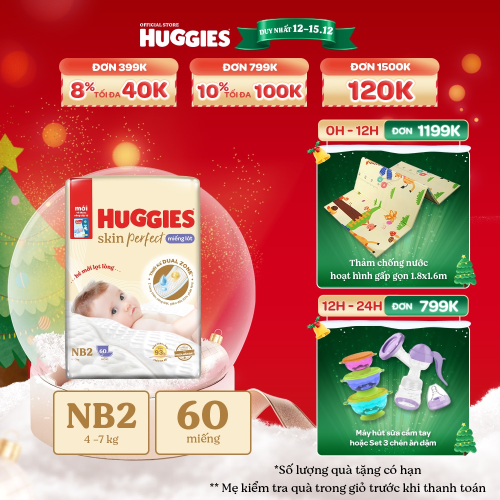 Miếng lót sơ sinh Huggies Skin Perfect NB2 60 miếng với 2 vùng thấm giảm kích ứng da | Shopee ...