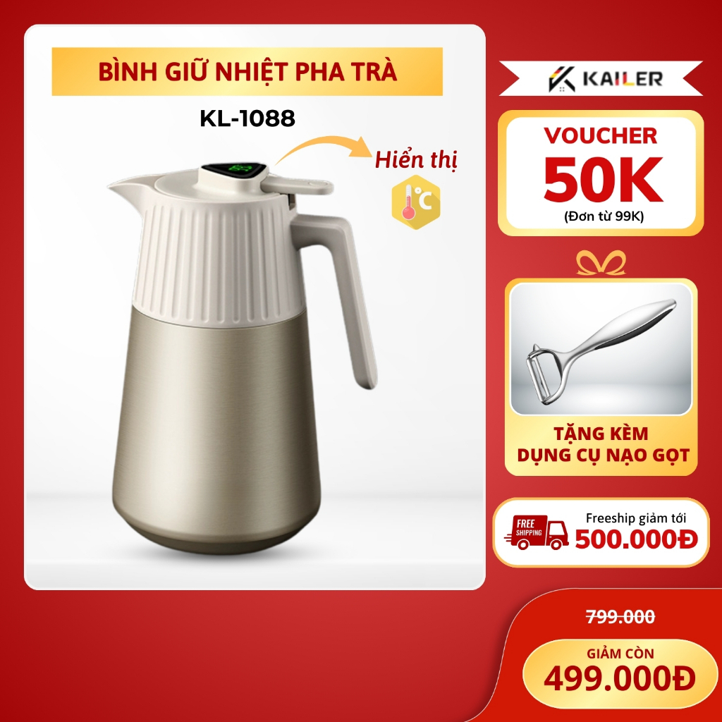 Bình Giữ Nhiệt Pha Trà Dung Tích 2L KAILER KL-1088 Ấm Phích Giữ Nhiệt ...
