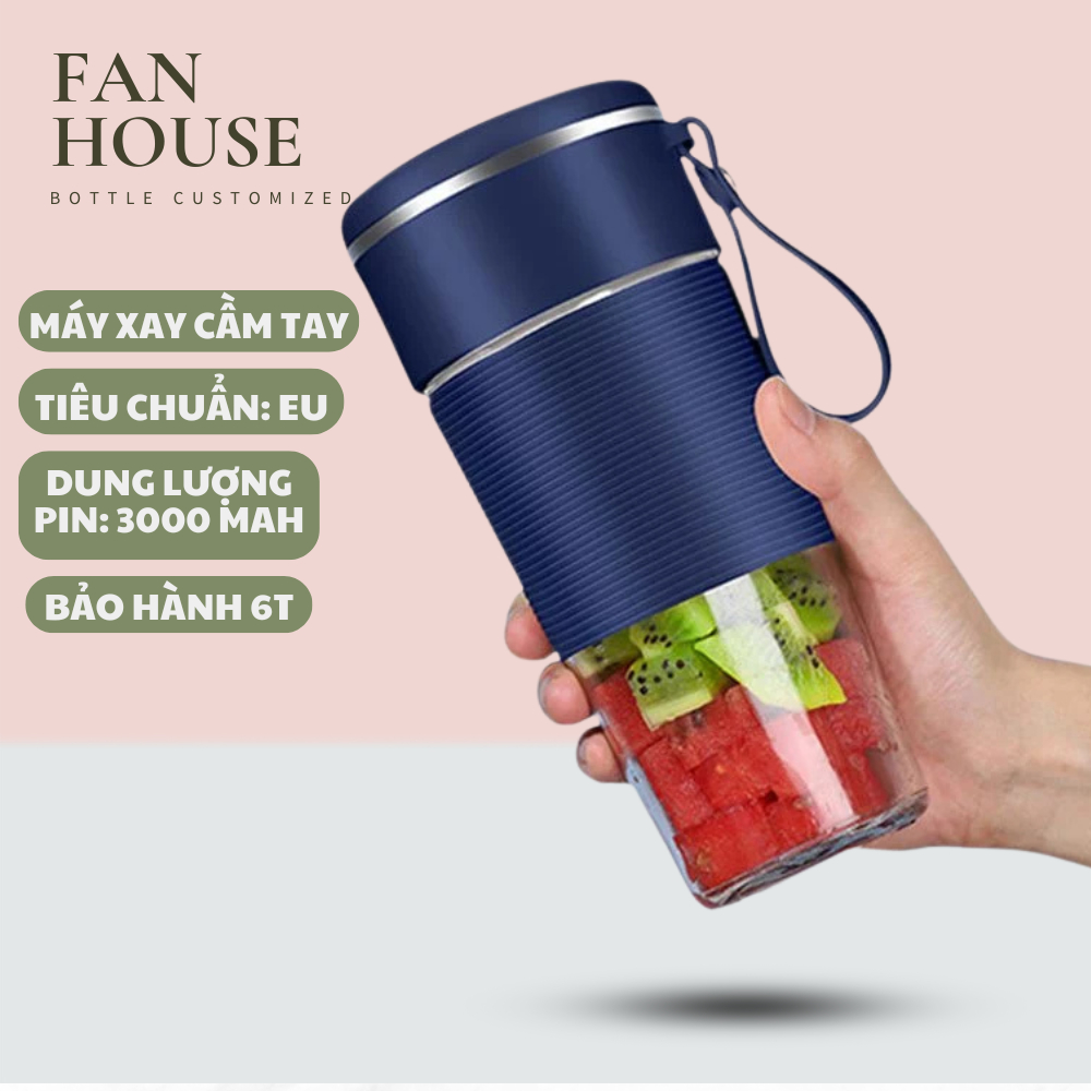 Máy xay sinh tố cầm tay 10 lưỡi Juicer 600ml máy say sinh tố chính hãng Fan House bảo hành 12 ...