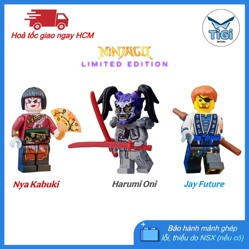 [Mini Hiếm] Ninjago Minifigures Jay Future - Nya Kabuki - Harumi Oni Đồ ...