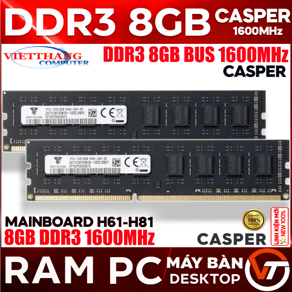 Ram Máy Tính Casper 8GB DDR3 Bus 1600Mhz No Name - Ram 8GB DDR3 Bus ...