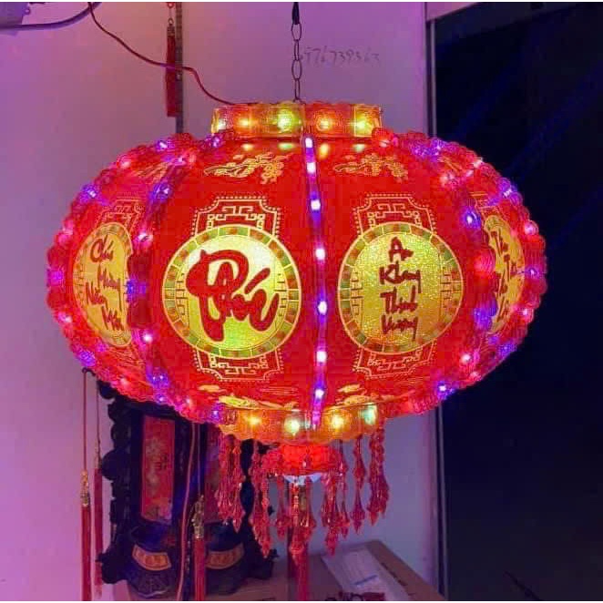 Đèn Lồng Điện,Cầu Điện Xoay 360 Kết Hợp Đèn Led, Đèn Lồng led xoay 3D trang trí Tết Chữ Nổi ...
