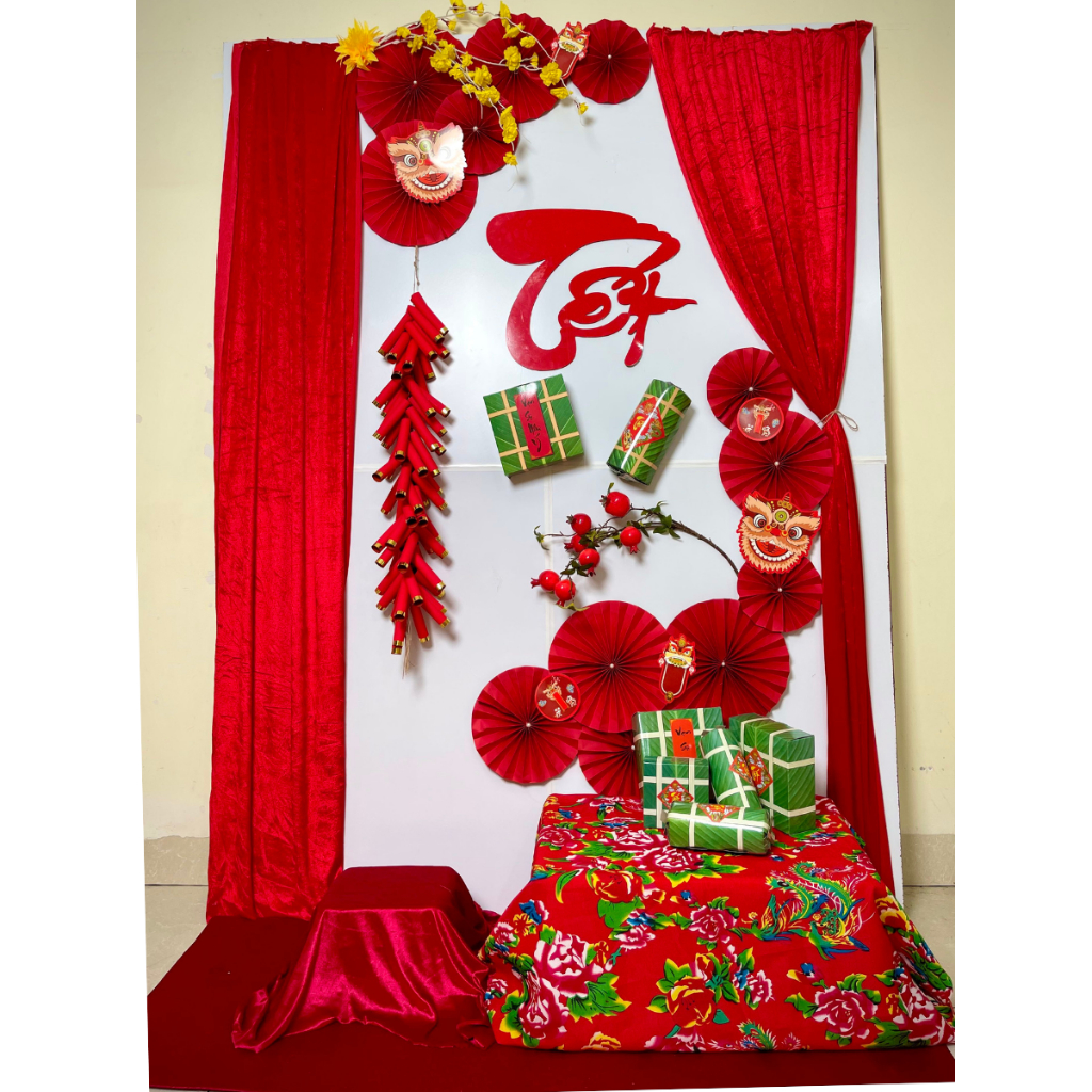 Sét Trang Trí Tết 2025 Bộ Decor Trang Trí Tết, Mành Treo Trang Trí (KHÔNG KÈM MÀNH TRE NỀN ...