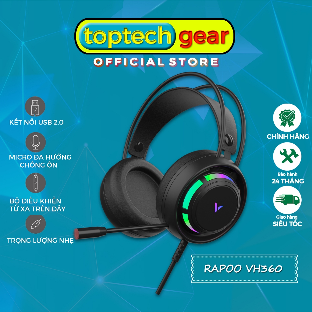 Tai Nghe Gaming RAPOO VH360 Âm Thanh Vòm 7.1 Led RGB- Chính Hãng BH 2 ...