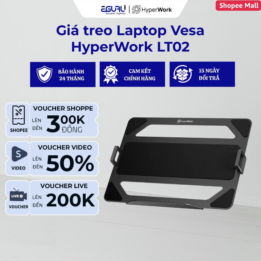 Giá treo Laptop Vesa HyperWork LT02 | Phụ kiện gắn laptop | Hàng chính hãng Bảo hành 12 tháng ...