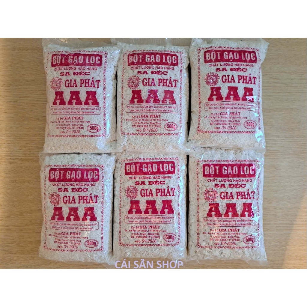 03 kg (500g x 6 gói) bột gạo lọc AAA Sa Đéc hảo hạng gia phát | Shopee ...