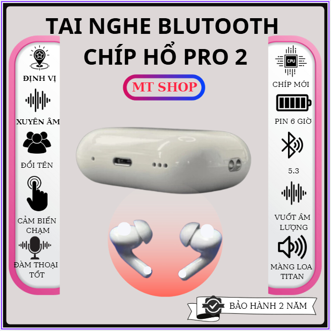 Tai Nghe Bluetooth Chip Hổ Pro2 Không Dây Thế Hệ Mới ,Bass Căng Chống ...