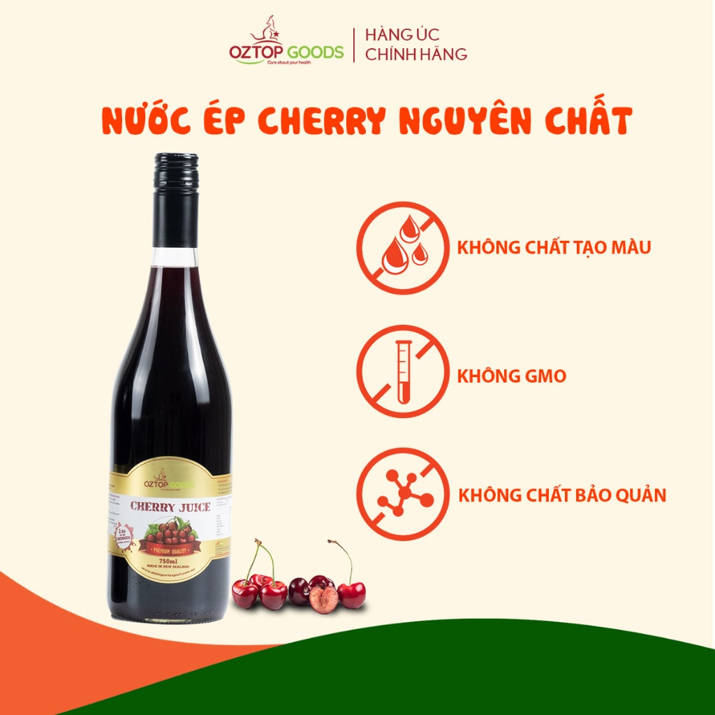 Nước Ép Trái Cây Cherry (Quả Anh Đào) Nguyên Chất Nhập Khẩu Úc 750ml ...