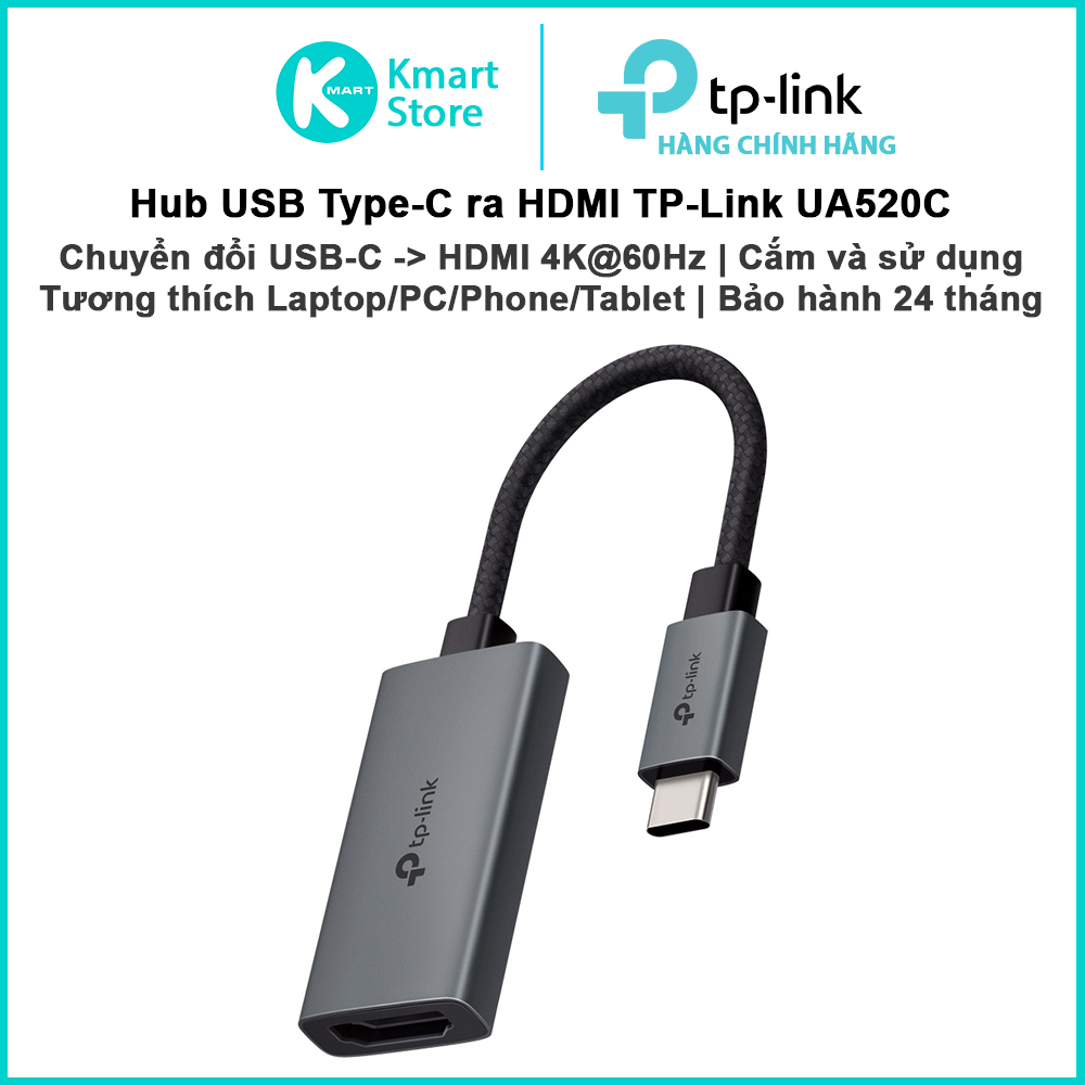 Bộ chuyển đổi USB Type-C -> HDMI TP-Link UA520C | ra HDMI 4K@60Hz ...