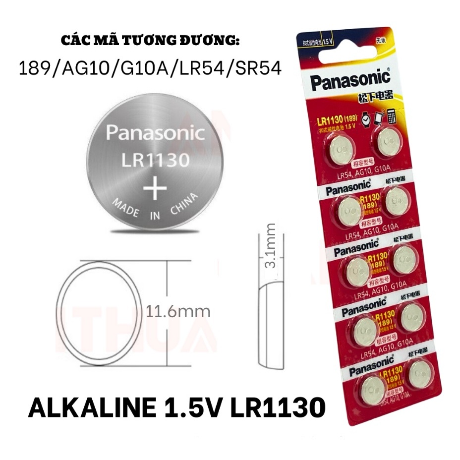 Pin cúc 189 LR1130, AG10 1.5v Alkaline Panasonic Maxell (1 viên) | Shopee Việt Nam