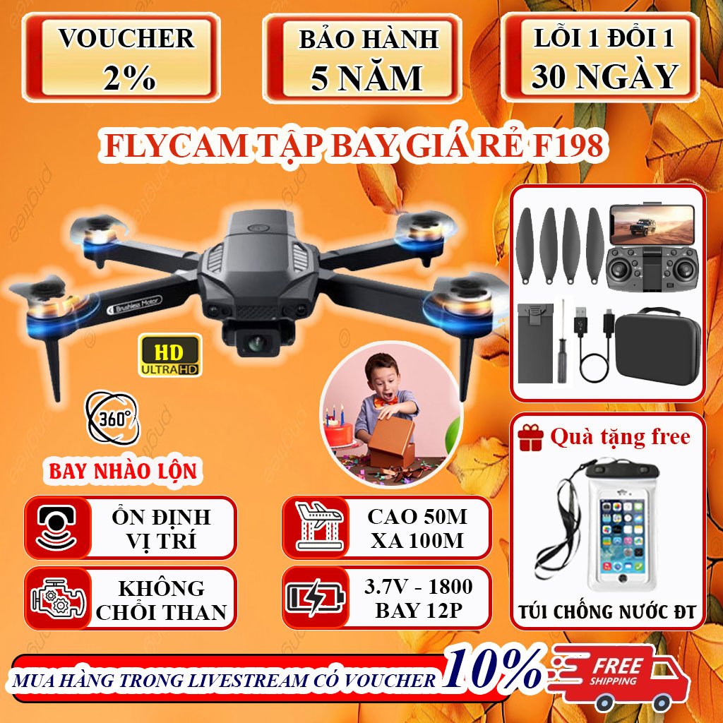 Flycam F198, Drone mini giá rẻ, Máy bay điều khiển từ xa động cơ không ...
