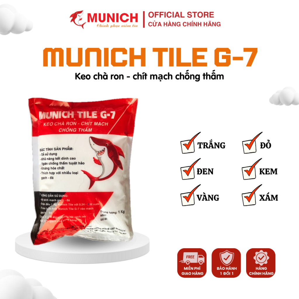 Keo Chà Ron - Chít Mạch - Chống Thấm Munich Tile G-7 , Túi 1kg | Shopee ...