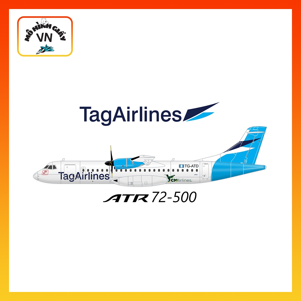 Mô Hình Giấy Lắp Ráp Máy Bay ATR 72-500 TAG Airlines - MohinhgiayVN ...