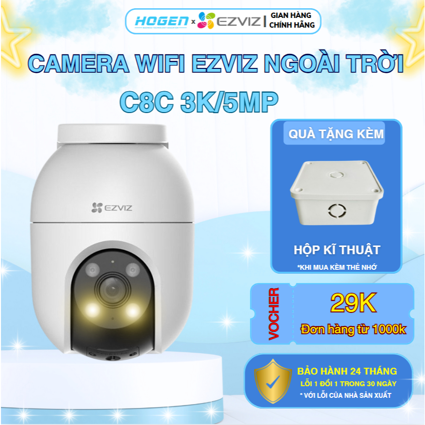 Camera IP/Wifi Ezviz C8C 4MP/5MP Ngoài Trời -Xoay 360, Đàm Thoại 2 Chiều, Có Màu Ban Đêm, Chống ...