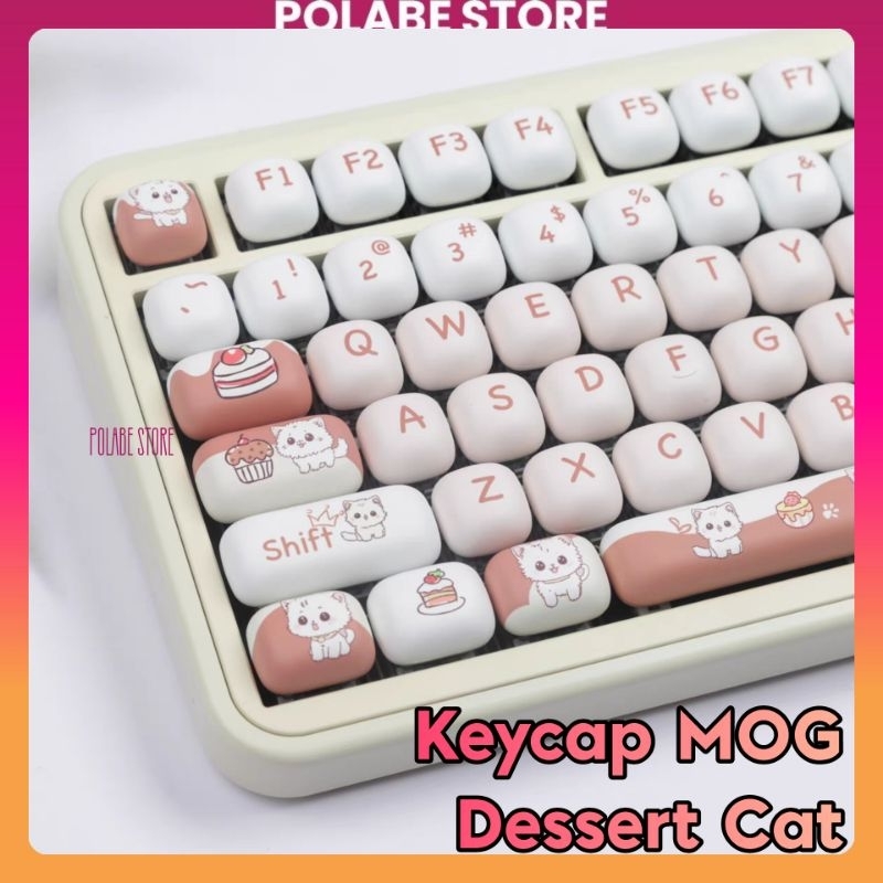 Switch Keycap Dessert Cat MOG Profile chất liệu PBT dyesub bàn phím cơ ...
