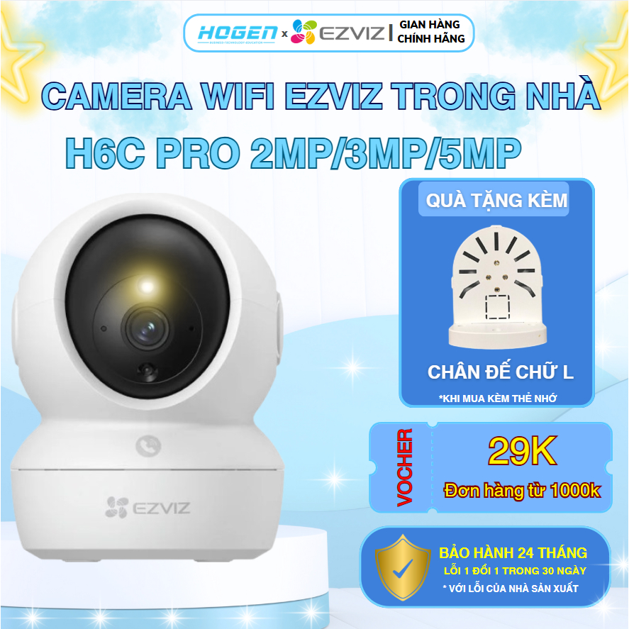 Camera WiFi Trong Nhà EZVIZ H6C Pro 2MP/3MP/5MP Quay Quét 360 Độ, Chạm Để Gọi Điện, Có Màu Ban ...